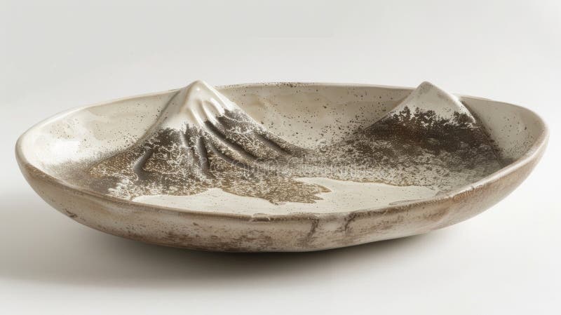 A Rustic Ceramic Platter Handshaped and Decorated with a Speckled ...