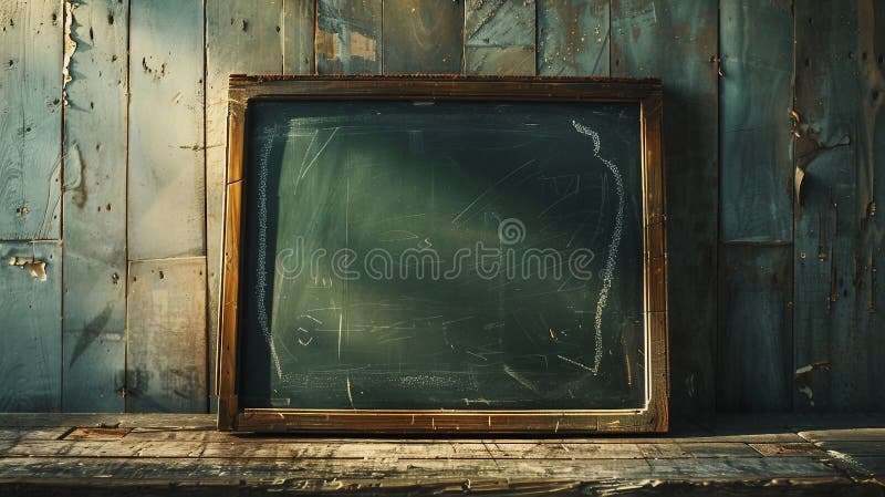 Rustic Chalkboard with Faded Writing and Wooden Frame Set on Aged ...