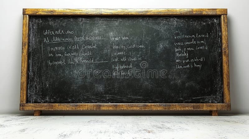 Rustic Chalkboard Notes Classroom Interior Learning Stock Illustration ...