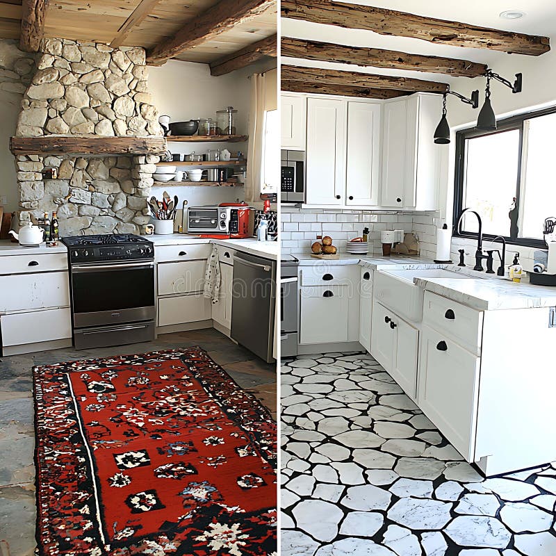 Rustic Charm Meets Modern Elegance in this Split Image Showcasing Two ...