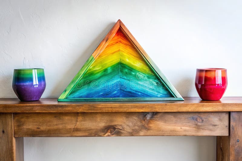 Rustic Charm Meets Vibrant Glaze a Triangular Mantel Focal Point in ...