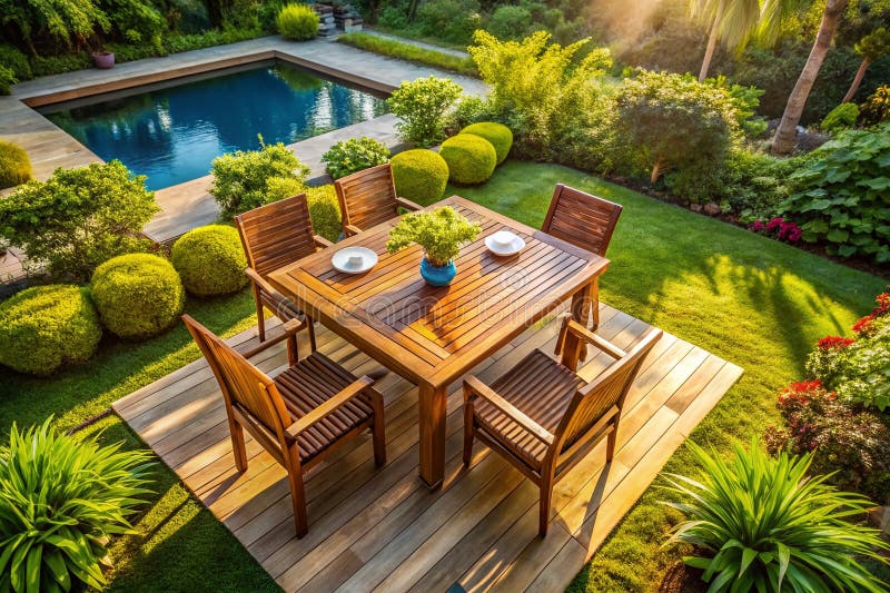 Rustic Charm for Outdoor Dining an Elevated Perspective of a Stylish ...