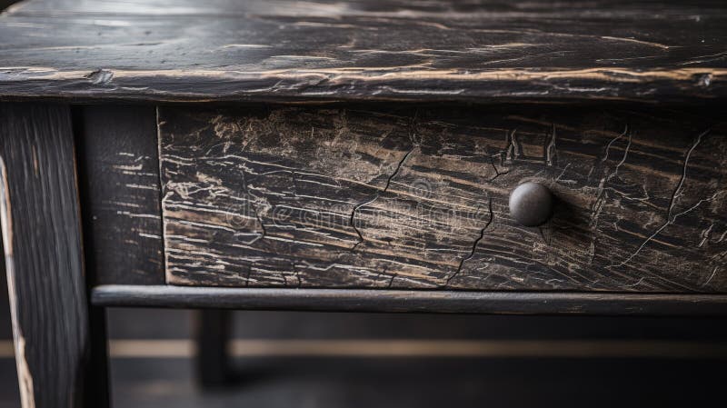 Rustic Charm Vintage Rayon Console Table with Natural Grain and Cracks ...