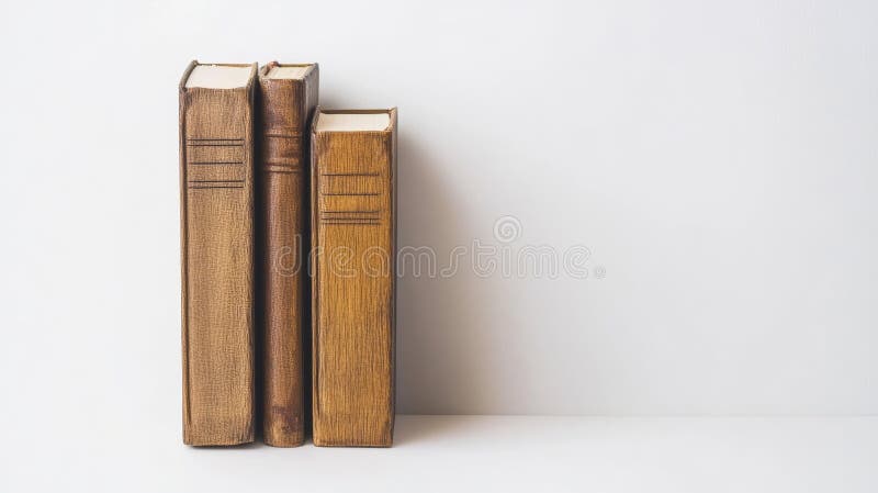 Rustic Charm Weathered Brown Bookends on a Clean White Background Stock ...
