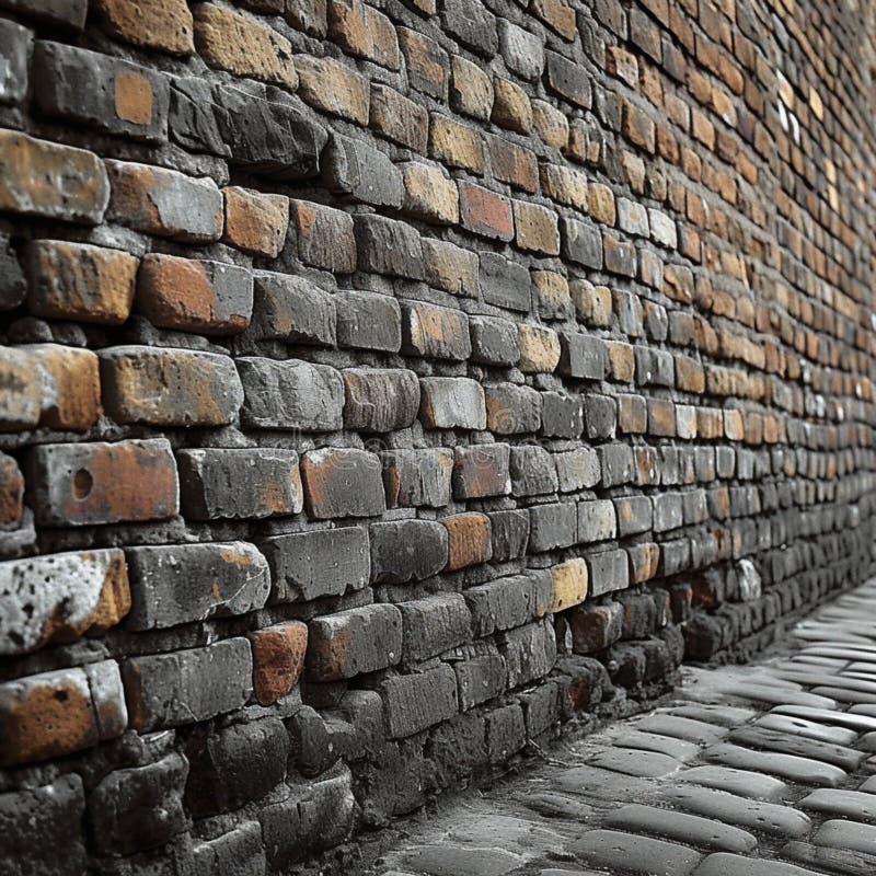 Rustic Charm Weathered Stone Material Forms an Old Brick Wall Stock ...