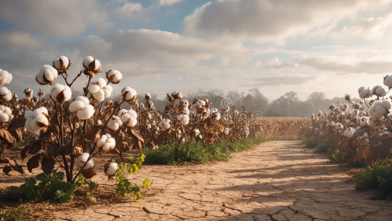 Rustic and Charming Ready To Harvest Cotton Farm Backgrounds for ...
