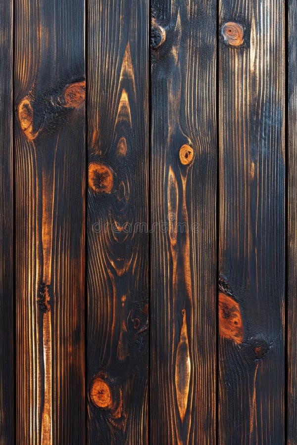Rustic Charred Wood Texture Background, Dark Wood Grain Pattern ...
