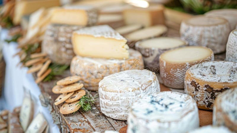 Rustic Cheese Platter with Crackers and Fresh Greens Stock Illustration ...
