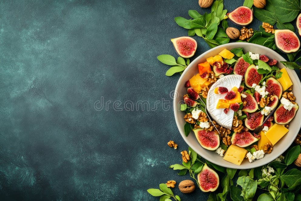 Rustic Cheese Platter Featuring Brie, Camembert, and Cheddar with Figs ...