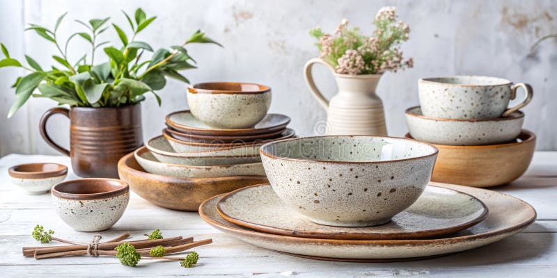 Rustic Chic Ceramic Tableware Handmade Bowls Plates and Mugs for a ...