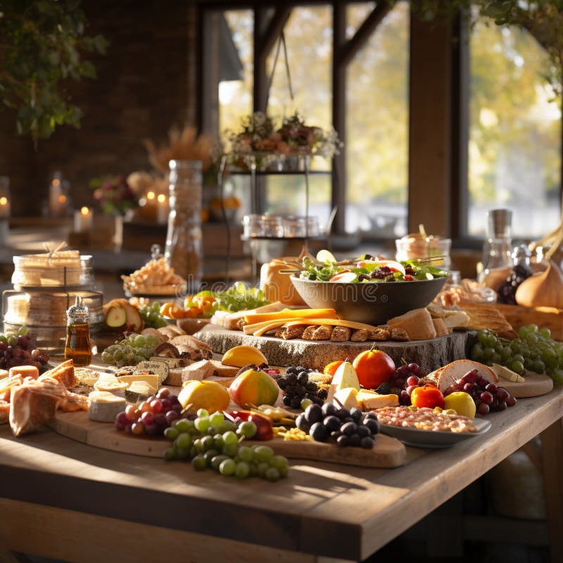 Rustic Chic Reception: Farm-to-Table Dining Stock Photo - Image of ...