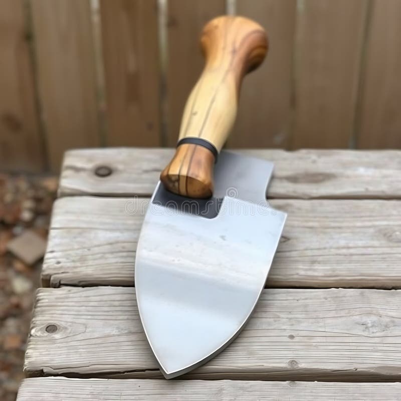 Rustic Chisel with an Old Wooden Handle Resting on a Weathered Wooden ...