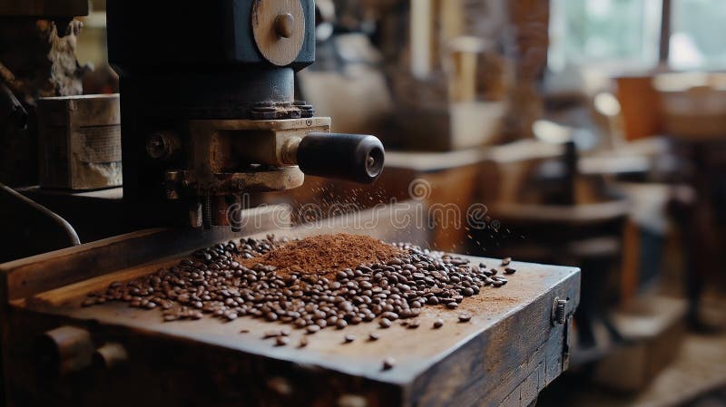 Rustic Chocolate-making Process, with a Stone Grinder Slowly Processing ...