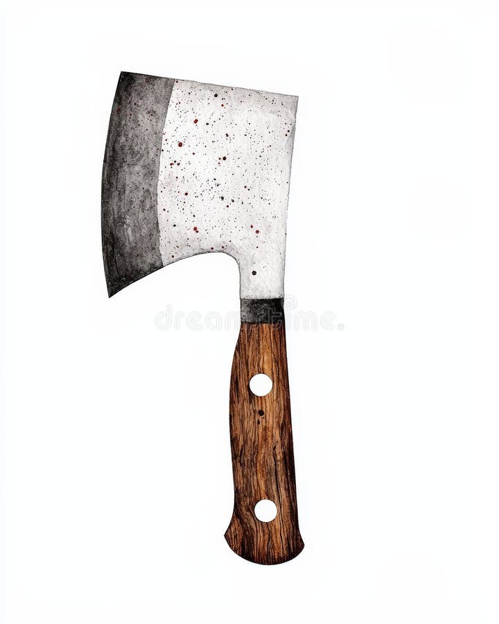 A Rustic Chopping Knife with a Wooden Handle Ideal for Kitchen or ...