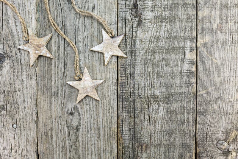 Rustic Christmas Background with Stars Stock Photo - Image of ...