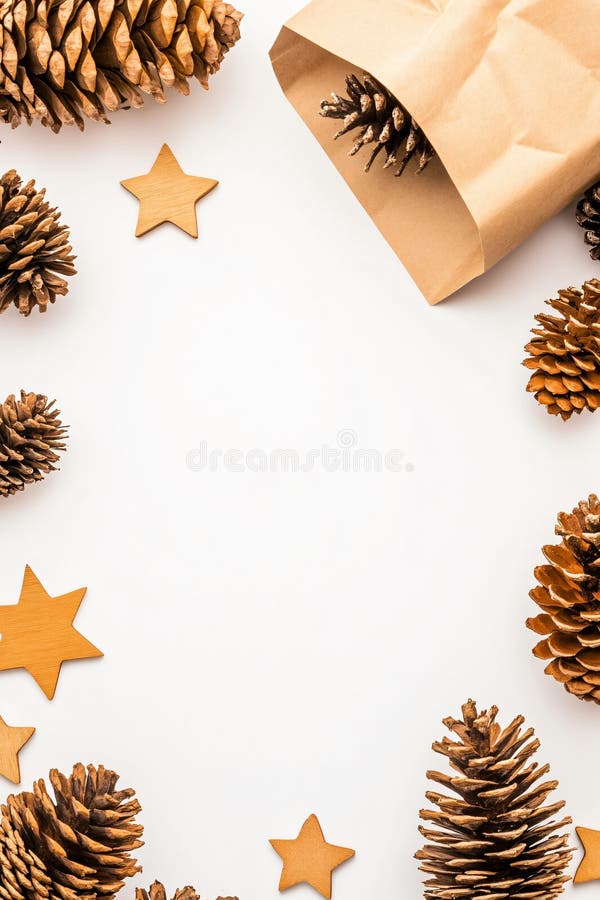 Rustic Christmas Border Design with Pine Cones and High Quality Image ...