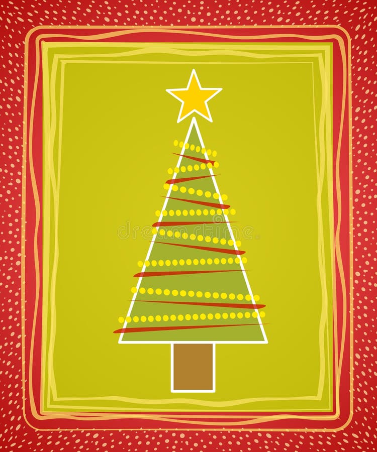 Rustic Christmas Tree Clip Art Stock Illustration - Illustration of ...