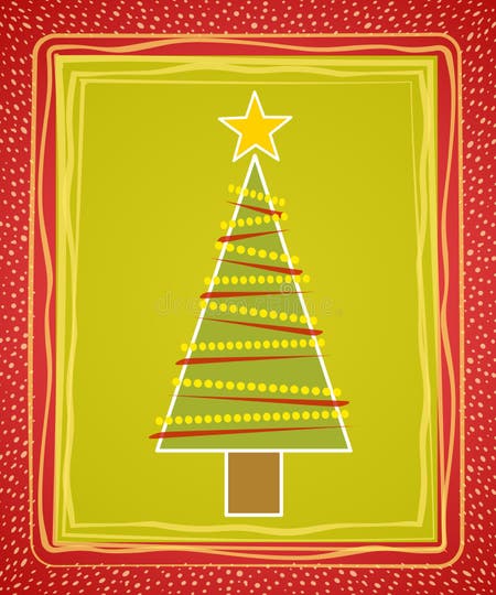 Rustic Christmas Tree Card stock illustration. Illustration of holiday ...