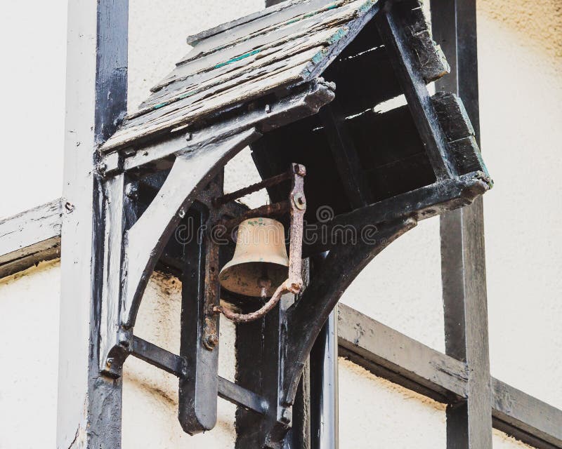 Rustic Church Bell in a Wooden Frame Stock Image - Image of rustic ...