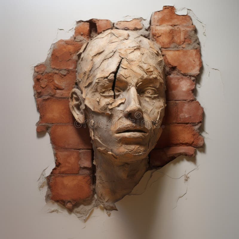 Rustic Clay Sculpture: a Distressed Wall S Constructivist Roots Stock ...