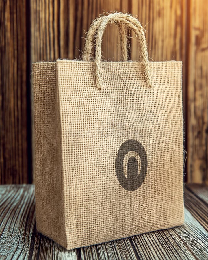 Rustic Coffee Bag Mockup with Logo on Wooden Background for Branding ...
