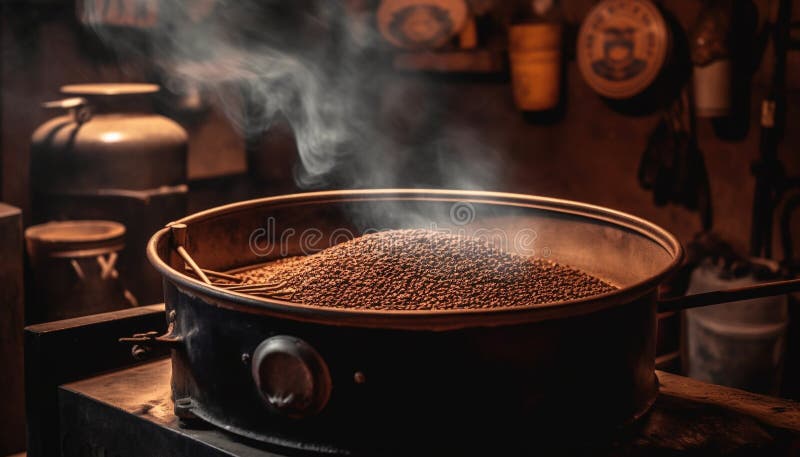 Rustic Coffee Preparation on Old Fashioned Stove Generated by AI Stock ...