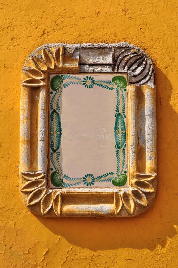 Rustic Colonial Frame, Old Cement and Ceramic Frame Stock Photo - Image ...