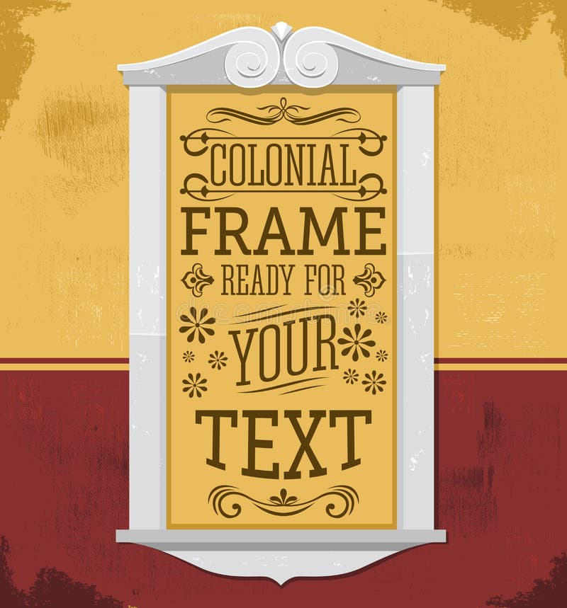 Rustic Colonial Frame Vector Illustration, Ready To Place Your Text or ...