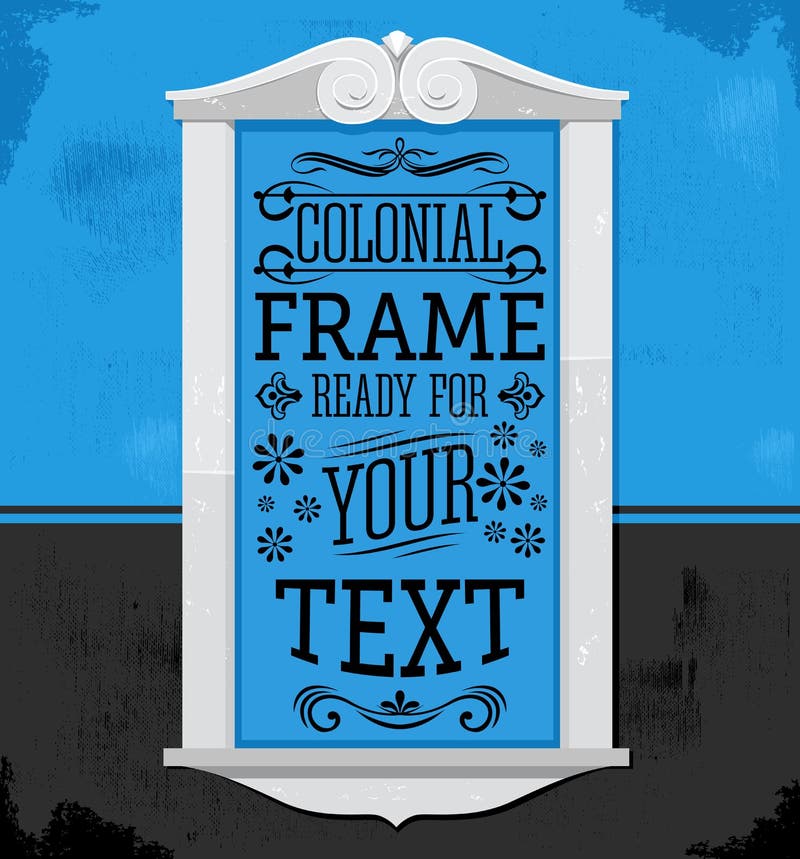 Rustic Colonial Frame Vector Illustration Stock Vector - Illustration ...