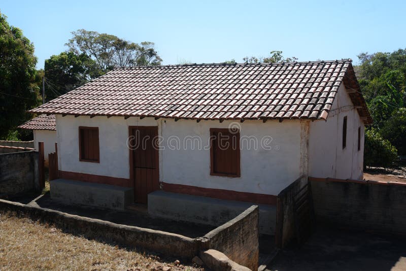 Rustic Colonial House on a Typical Rural Farm in Brazil Stock Image ...
