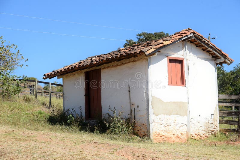 Rustic Colonial House on a Typical Rural Farm in Brazil Stock Image ...