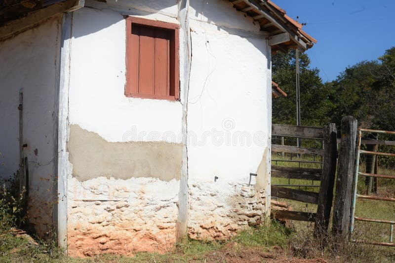 Rustic Colonial House on a Typical Rural Farm in Brazil Stock Photo ...