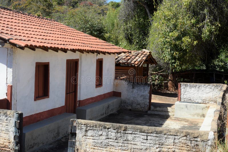Rustic Colonial House on a Typical Rural Farm in Brazil Stock Image ...