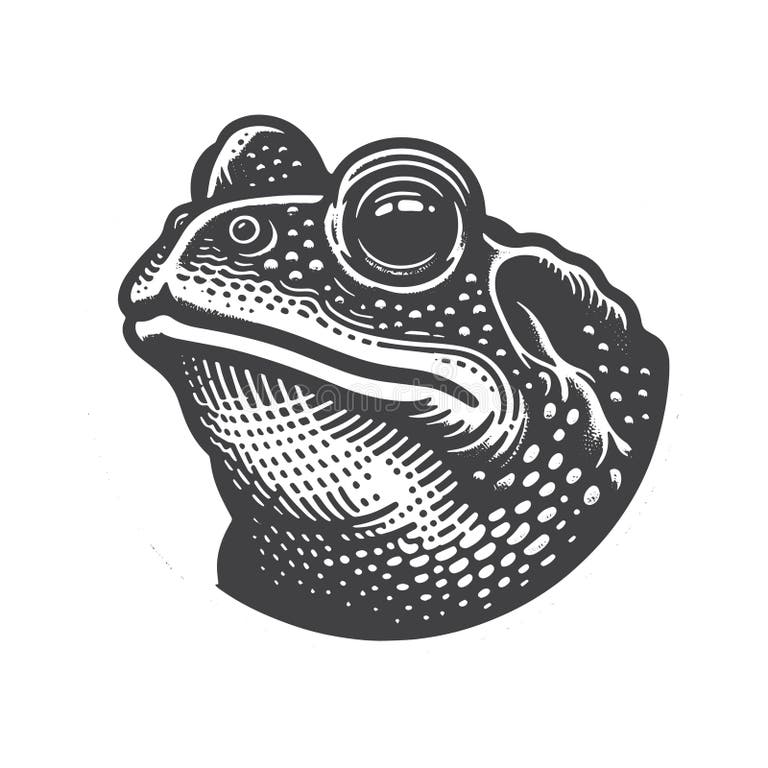 Rustic Common Toad Frog Head Engraved Style Vector. Stock Vector ...