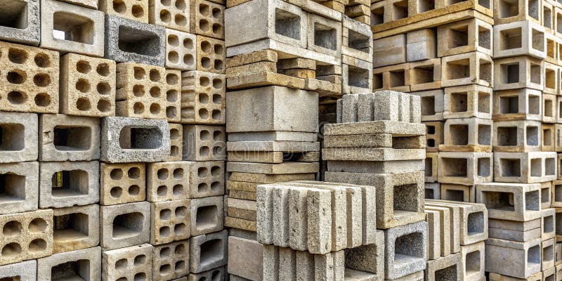Rustic Concrete Hollow Blocks Versatile Building Materials for ...