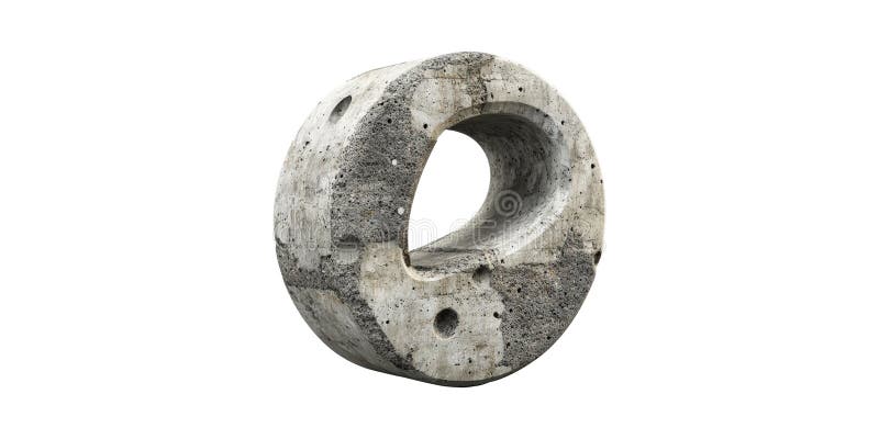 Rustic Concrete Ring with Hollow Core Isolated on Transparent ...