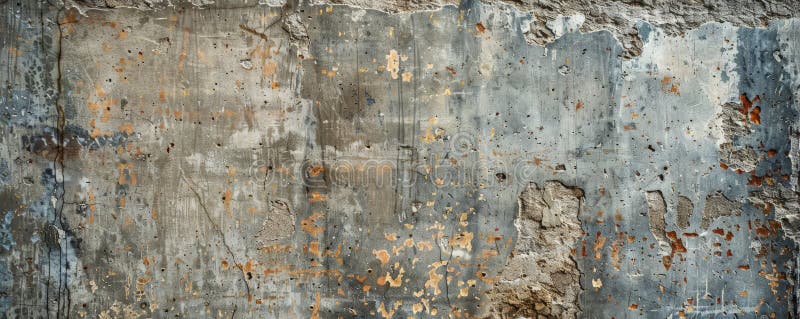 A Rustic Concrete Wall with a Distressed Look, Featuring an Abstract ...