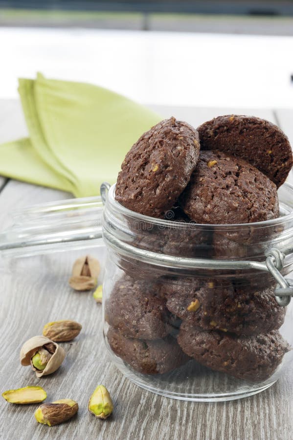 Rustic Cookies Cocoa and Pistachios Stock Photo - Image of stacked ...