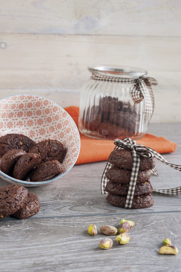 RUSTIC COOKIES COCOA and PISTACHIOS Stock Photo - Image of homemade ...