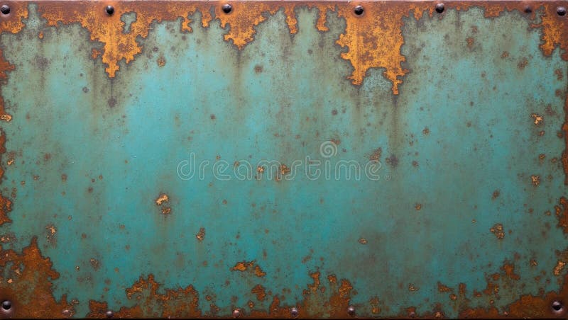 Rustic Copper Sheet with Green and Turquoise Patina Stock Illustration ...