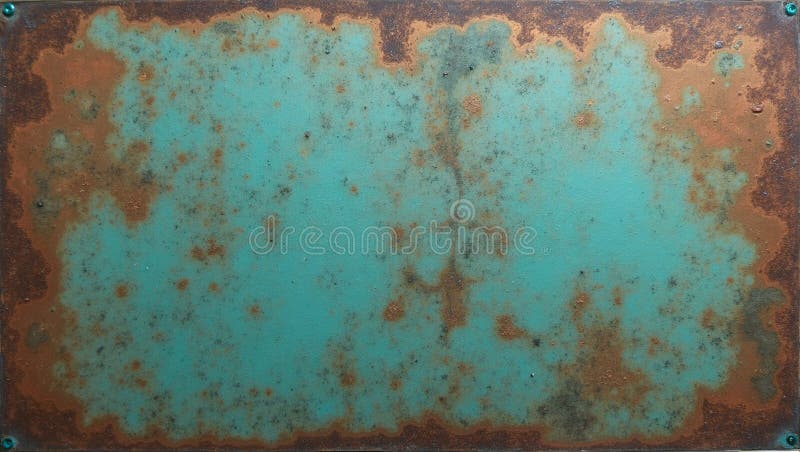 Rustic Copper Sheet with Green and Turquoise Patina Stock Illustration ...
