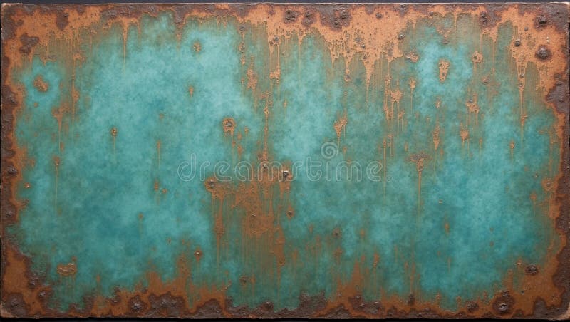 Rustic Copper Sheet with Green and Turquoise Patina Stock Illustration ...