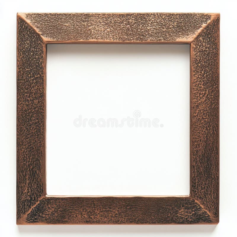 Rustic Copper-toned Square Frame with Textured Edges Isolated on White ...