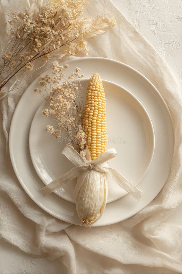 Rustic Corn Theme with Elegant Table Setting for Harvest Celebration ...