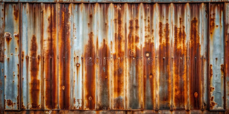 Rustic Corrugated Metal Panel Texture Weathered, Oxidized, and Showing ...
