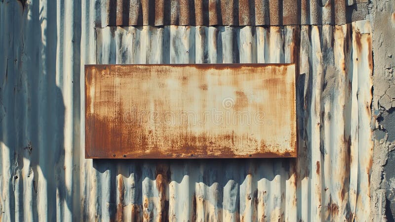 A Rustic Corrugated Metal Wall Featuring an Oxidized Steel Square Panel ...