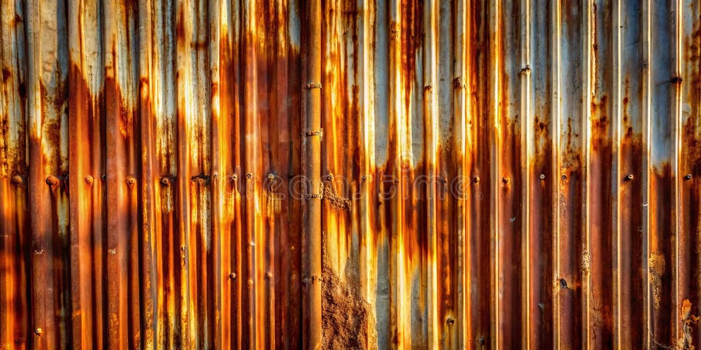 Rustic Corrugated Metal Wall Texture with Aged Rust and Vertical Lines ...