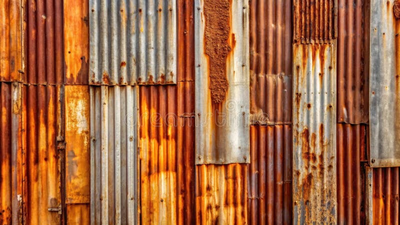 Rusted Corrugated Metal Sheet Wall Texture Stock Illustrations – 213 ...