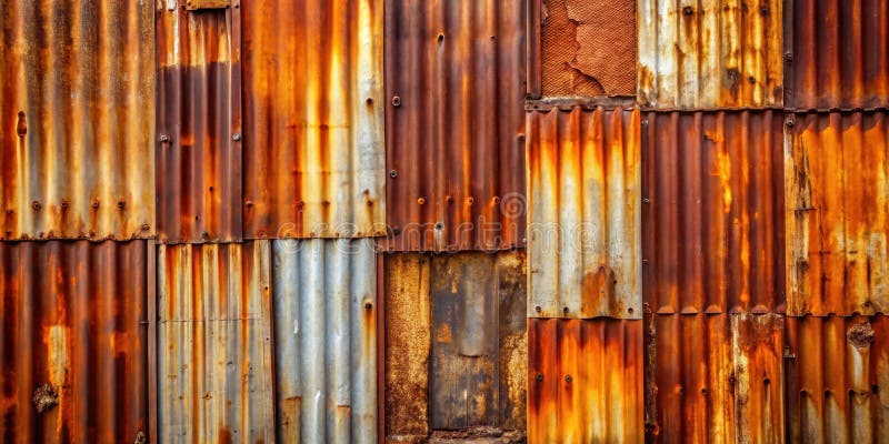 Rustic Corrugated Metal Wall Texture a Detailed Image of Patina and ...