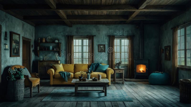 Rustic Farmhouse at Dusk Wallpaper Stock Photo - Image of exterior ...